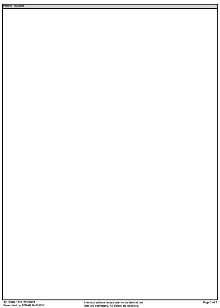 AF Form 1035 - Afspecwar Evaluation Form - AF Forms