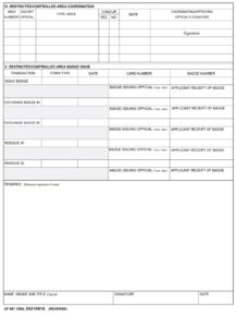 AF Form 2586 – Unescorted Entry Authorization Certificate - AF Forms