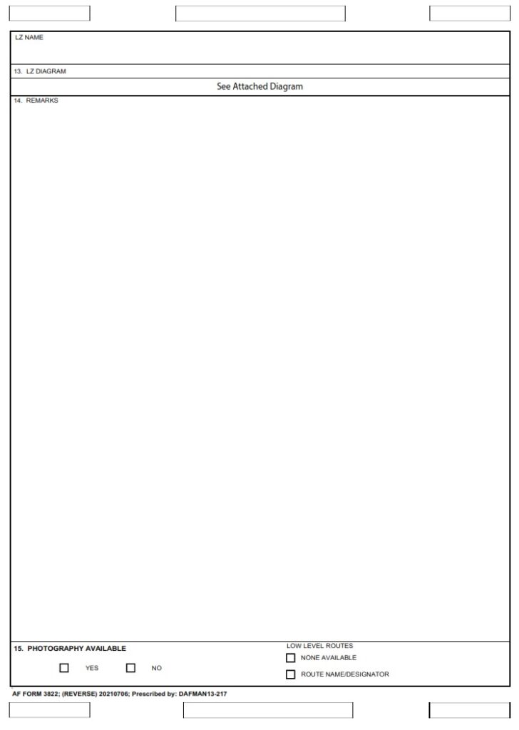 AF Form 3822 - Landing Zone Survey - AF Forms