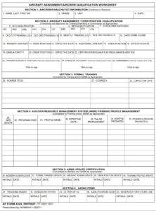 AF Form 4324 – Aircraft Assignment/Aircrew Qualification Worksheet - AF ...