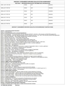 AF Form 4324 - Aircraft Assignment/Aircrew Qualification Worksheet - AF ...