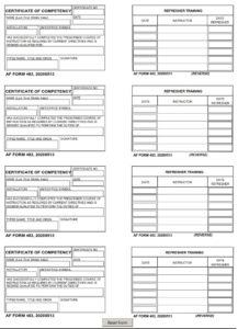 AF Form 483 - Certificate Of Competency - AF Forms