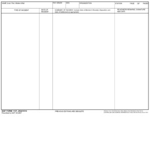 DAF Form 1137 – Unfavorable Information File Summary - AF Forms
