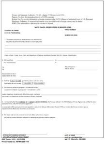 DAF Form 1631 - Nato Travel Order/Ordre De Mission Otan - AF Forms