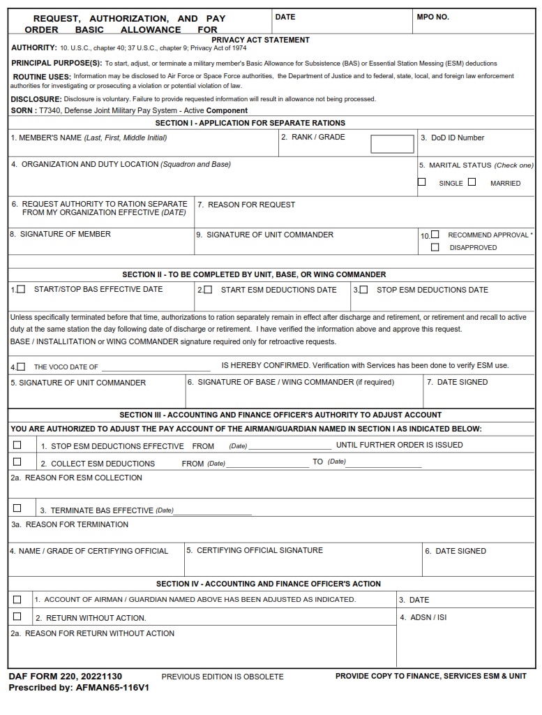 AF Forms Department Of Air Force DAF Forms 2023