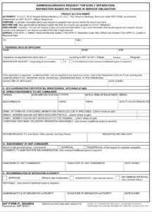 DAF Form 31 - Airmen/Guardian's Request For Early Separation/Separation ...
