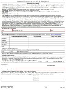 DAF Form 4455 - Emergency Family Member Travel (EFMT) Form - AF Forms