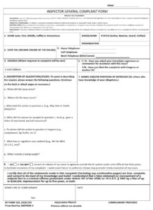 AF Form 102 - Inspector General Complaint Form - AF Forms