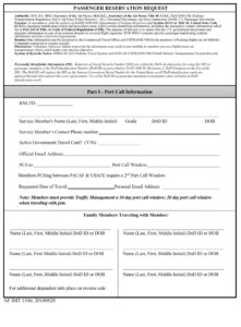 AF Form 1546 - Passenger Reservation Request - AF Forms