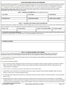 AF Form 4433 - Us Air Force Unclassified Wireless Mobile Device User ...