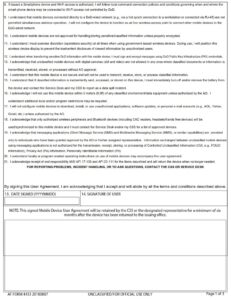 AF Form 4433 - Us Air Force Unclassified Wireless Mobile Device User ...