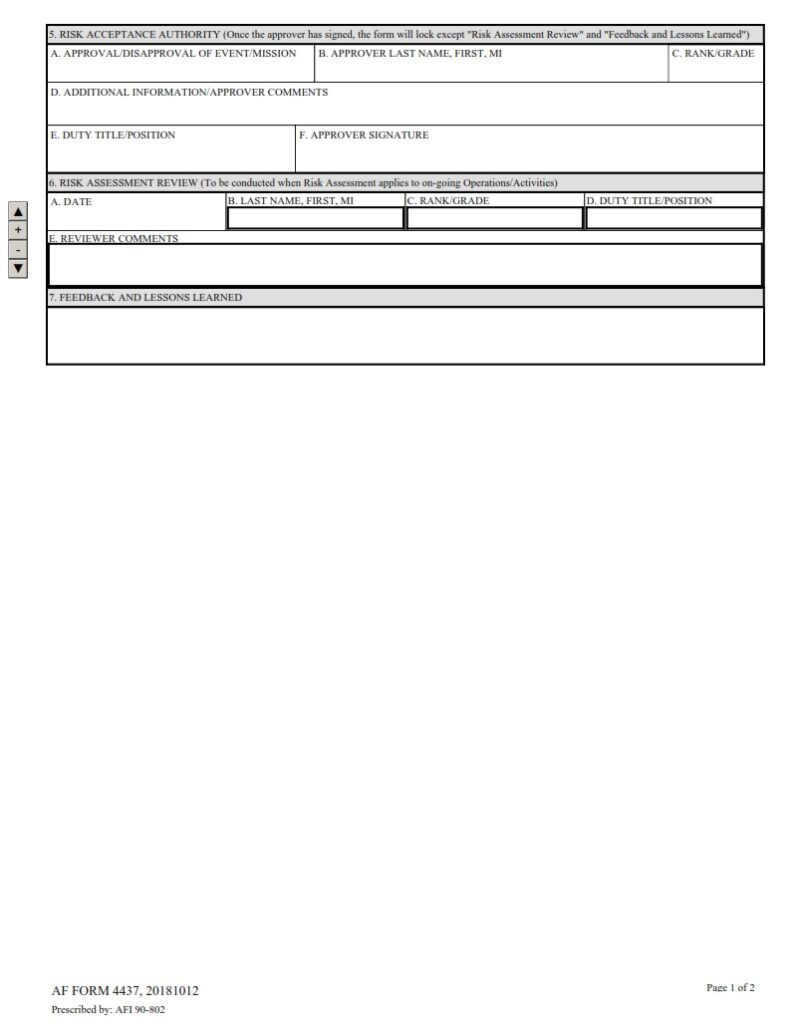 AF Form 4437 - Deliberate Risk Assessment Worksheet - AF Forms