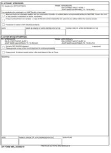 AF Form 485 – Application For Enlistment – US Air Force Band - AF Forms