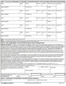 AF Form 68 - Munitions Authorization Record - AF Forms