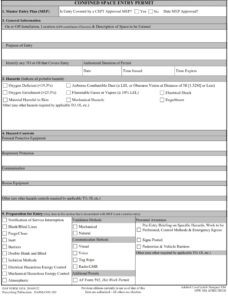 AF Form 1024 - Confined Spaces Entry Permit - AF Forms
