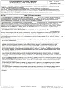 AF Form 3007 - Guaranteed Training Enlistment Agreement Non-Prior ...