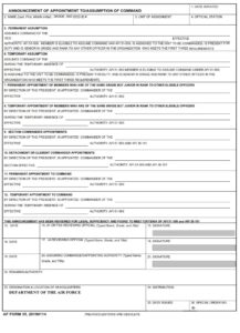 AF Form 35 - Announcement Of Appointment To/Assumption Of Command - AF ...