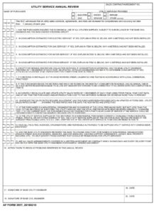 AF Form 3557 - Utility Service Annual Review - AF Forms