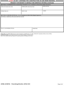 AF Form 505 - Request For Waiver To Airfield and Airspace Criteria - AF ...