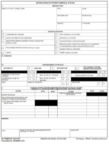 AF Form 570 – Notification Of Patient’s Medical Status - AF Forms