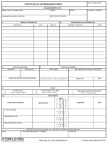 AF Form 8 – Certificate Of Aircrew Qualification - AF Forms