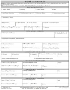 AF Form 3 - Hazard Abatement Plan - AF Forms