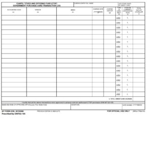 AF Form 4358 - Chapel Tithes and Offering Fund (CTOF) Government ...