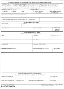 AF Form 4360 – Chapel Tithes and Offering Fund (CTOF) Electronic Funds ...
