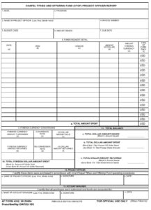 AF Form 4362 - Chapel Tithes and Offering Fund (CTOF) Project Officer ...