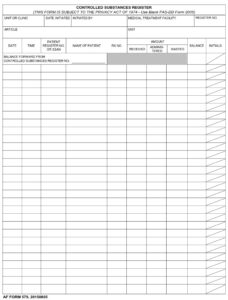 AF Form 579 - Controlled Substances Register - AF Forms