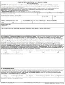 AF Form 911 – Enlisted Performance Report (MSGT THRU SMSGT) - AF Forms