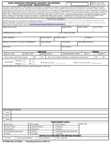 AF Form 3569 – USAF Heritage Program (USAFHP) Volunteer Application ...