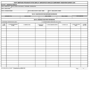 AF Form 3583 - Usaf Heritage Program Static Display Aerospace Vehicle ...