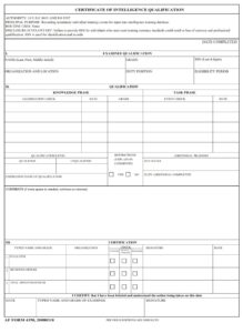 AF Form 4350 - Certificate Of Intelligence Qualification - AF Forms