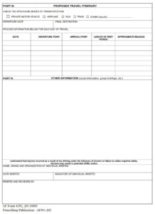AF Form 4392 - Predeparture Safety Briefing - AF Forms