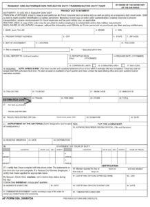 AF Form 938 – Request And Authorization For Active Duty Training/Active ...