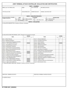 AF Form 3827 – Joint Terminal Attack Controller Evaluation And ...