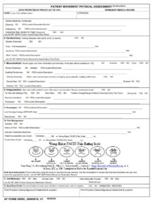 AF Form 3899C – Patient Movement Physical Assessment - AF Forms