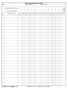 AF Form 4111 - SOF/CSAR Training Record - AF Forms