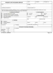 AF Form 451 - Request For Packaging Service - AF Forms