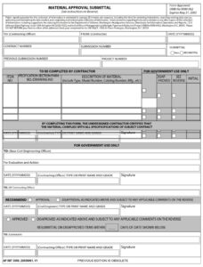 AF Form 3000 - Material Approval Submittal - AF Forms