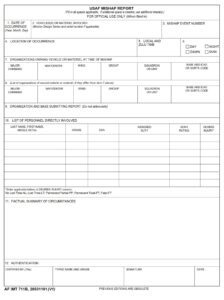 AF Form 711B – USAF Mishap Report - AF Forms