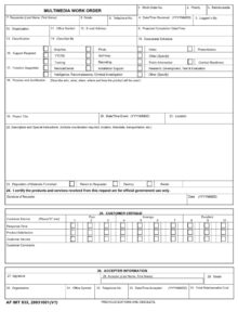 AF Form 833 – Multimedia Work Order - AF Forms