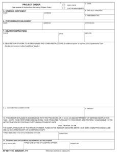 AF Form 185 – Project Order - AF Forms