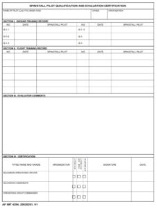AF Form 4294 – Spin/Stall Pilot Qualification And Evaluation ...
