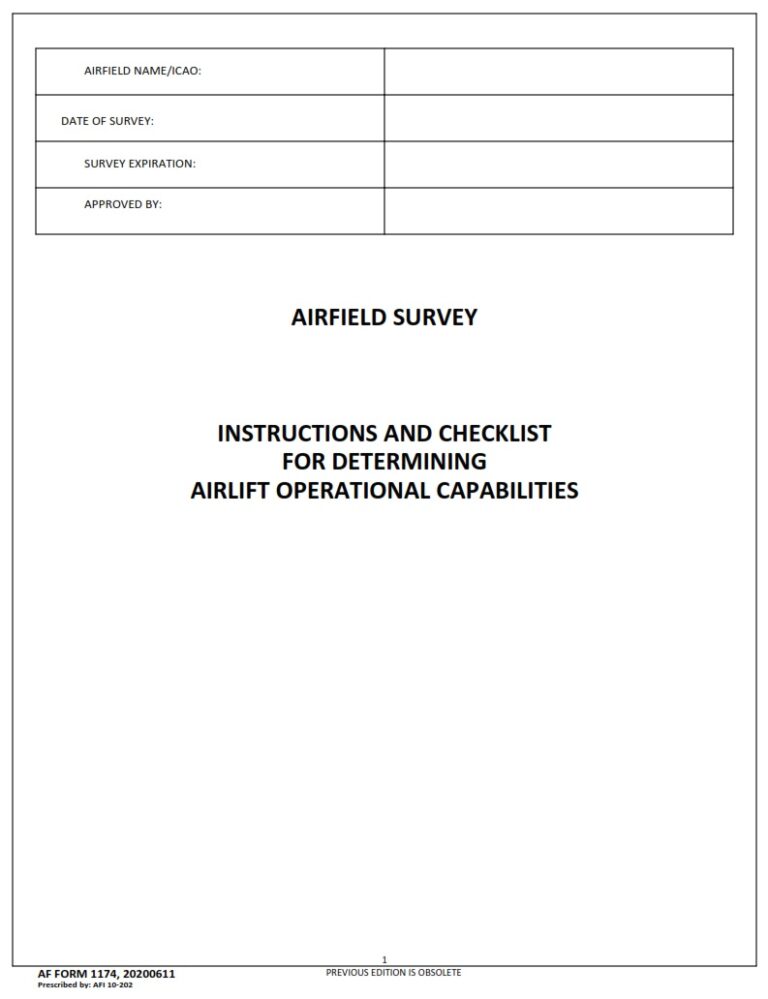 AF Form 1174 - Airfield Survey - AF Forms