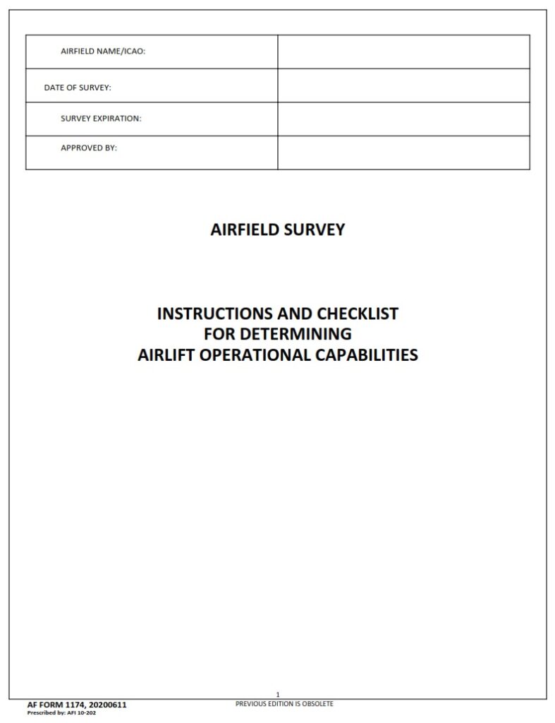 AF Form 1174 - Airfield Survey - AF Forms