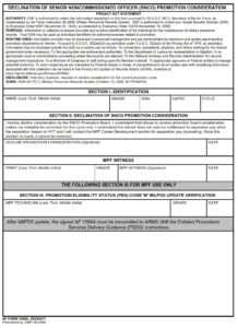 AF Form 1566A - Declination Of Senior Noncommissioned Officer (SNCO ...