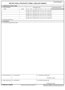 AF Form 1587 - Military Equal Opportunity Formal Complaint Summary - AF ...