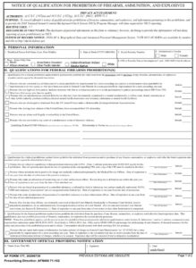 AF Form 177 - Notification Of Qualification For Prohibition Of Firearms ...